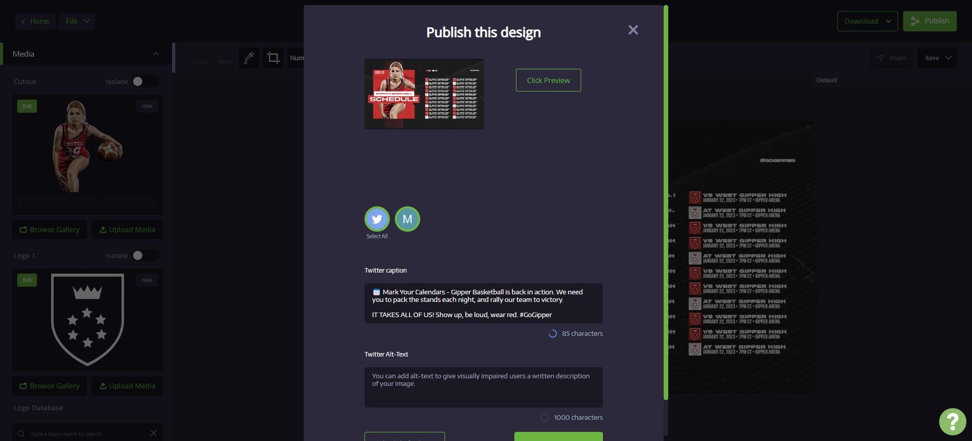 Create Schedule Graphics | Gipper